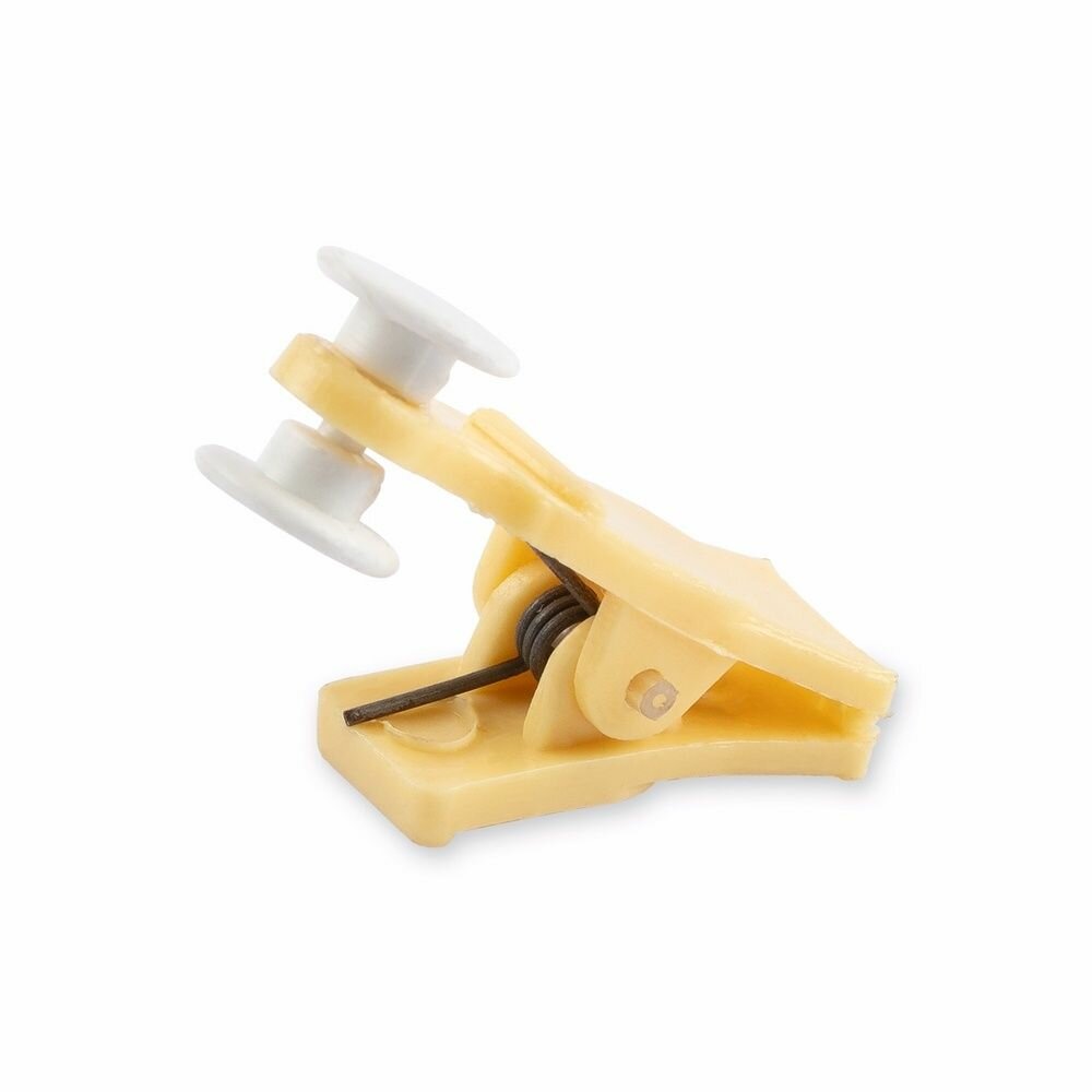 Фурнитура шторная КНР Зажим, пластик с роликом, 100 шт светло-бежевый