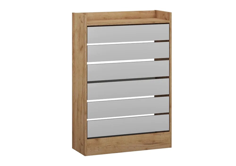 Обувница закрытая ЯПТ-2 «Ямайка», 3 отделения, дуб крафт золотой/белый (700х270х1125)