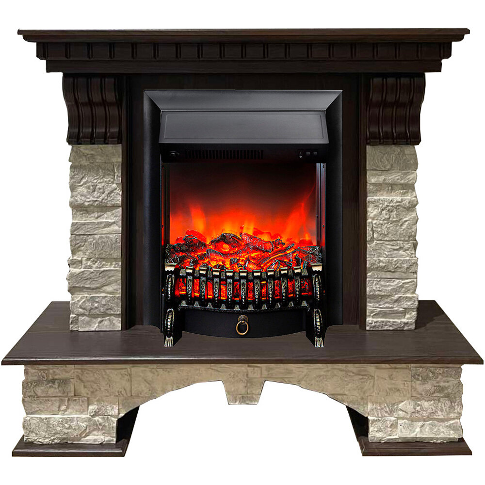 Камин электрический лидеркамин Турин AO M6 с очагом Fobos (электрокамин)