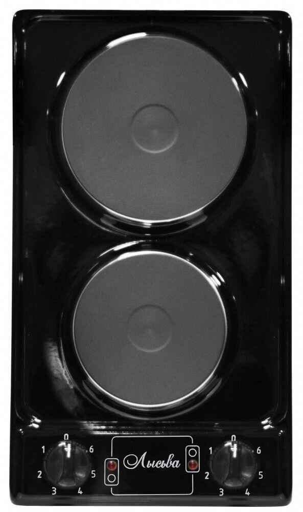 Плитка Лысьва 2-х конфорочная ЭПБ 21 черная, без крышки