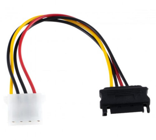 Кабель питания Cablexpert SATA CC-SATA-PS-M, 15см, sata 15pin/molex 4pin, пакет