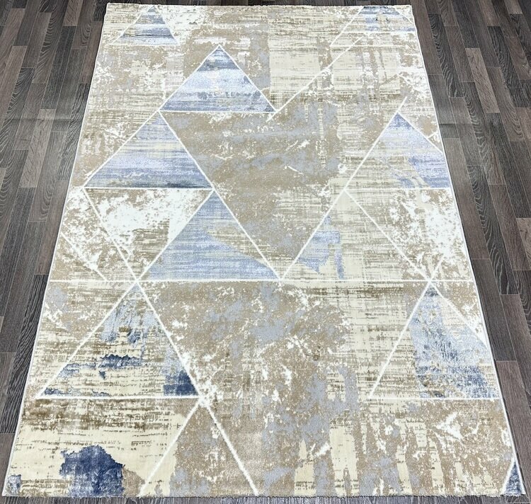 Ковер, Прямой, Бежевый, Синий, Серый, Современный, на пол, в гостиную, спальню, в ассортименте (160 см. на 230 см.)