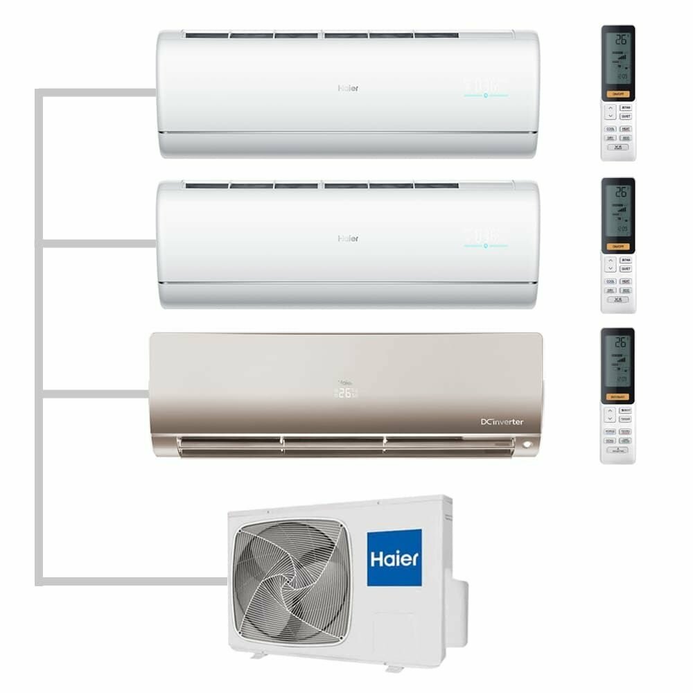 Мульти сплит-система настенная Haier AS35S2SJ2FA-W/AS25S2SJ2FA-W/AS35S2SF2FA-G / 3U70S2SR5FA Inverter
