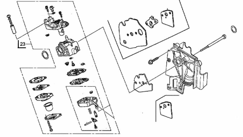 Карбюратор в сборе (WYB 6F/G) для двигателя Honda GX25 Т/NT; Артикул Honda: 16100Z0H053 (Оригинал)