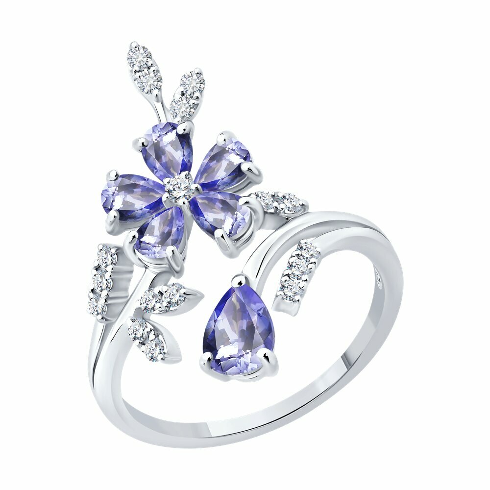 Кольцо, белое золото, 585 проба