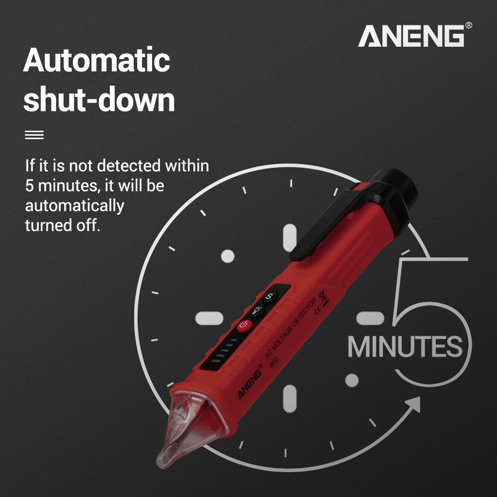 ANENG VD802 бесконтактный детектор переменного напряжения тестер метр 12V-1000v ручка стиль электрический индикатор светодиодный датчик напряжения на выходе детектор с