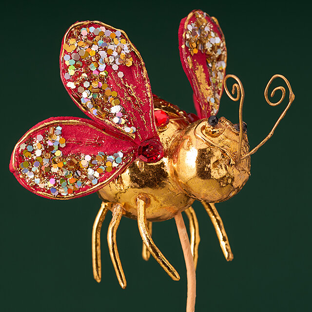 Елочная игрушка Пчела Цитрин: Lyonesse Сaprice 8 см, клипса, Winter Deco, 2007236