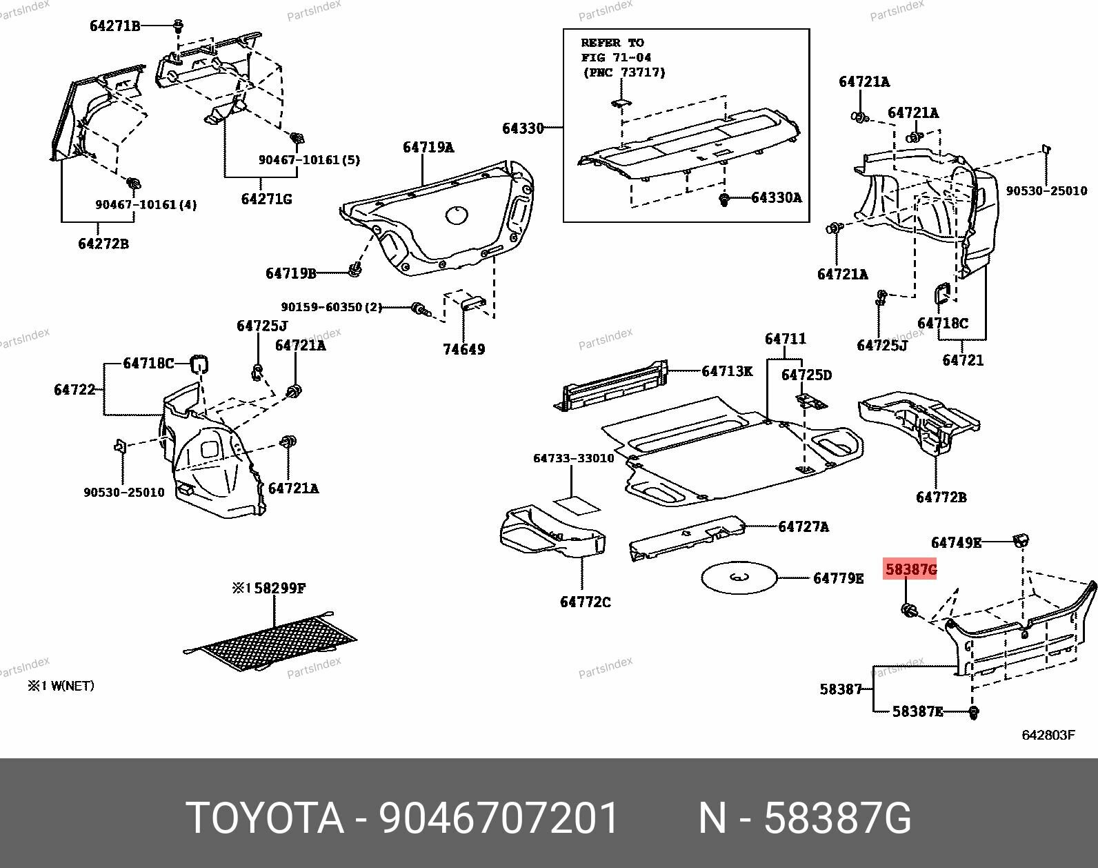 Клипса TOYOTA 9046707201, для Toyota Corolla/Camry/RAV 4