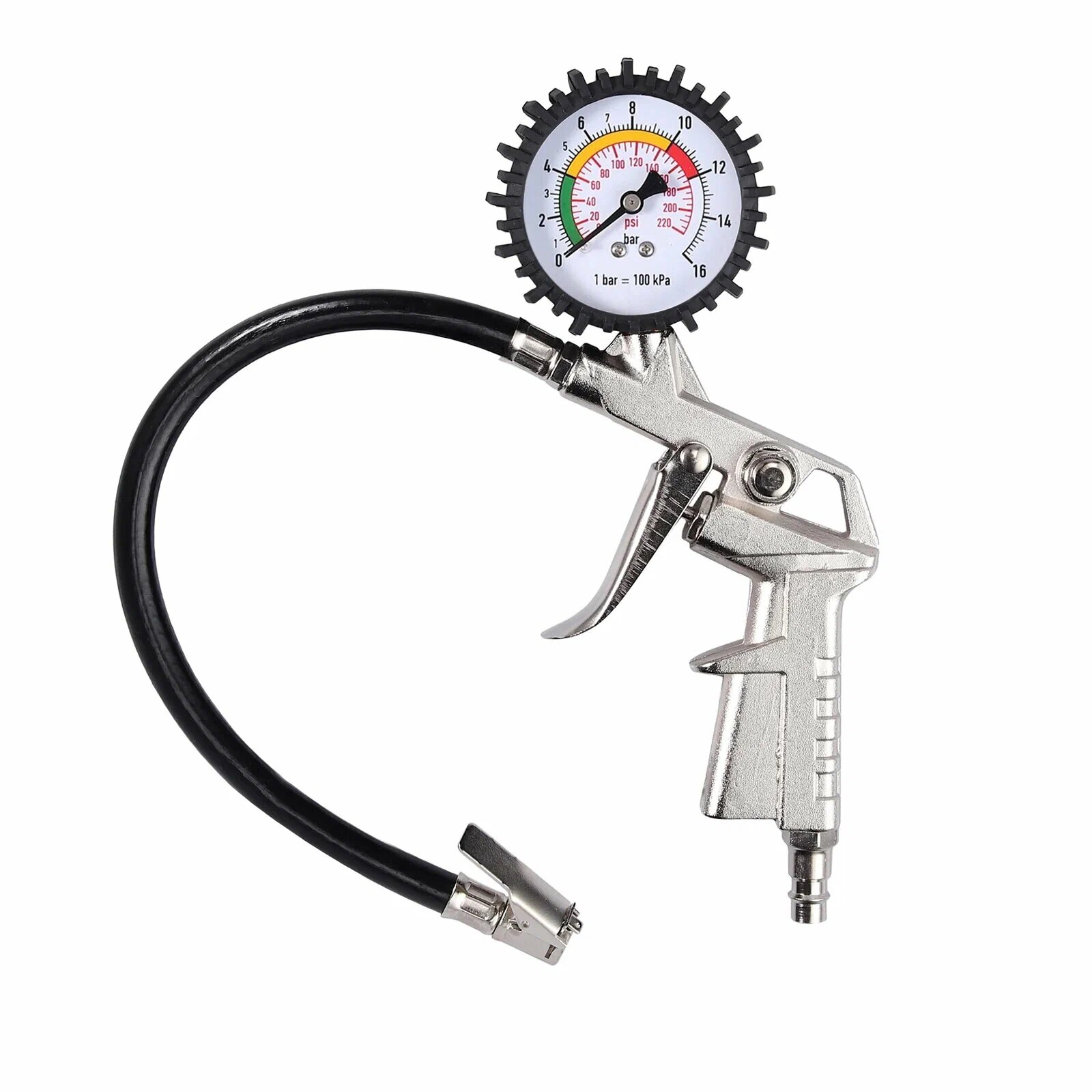 Пистолет для подкачки шин с боковым манометром 0-16 бар 1 шт