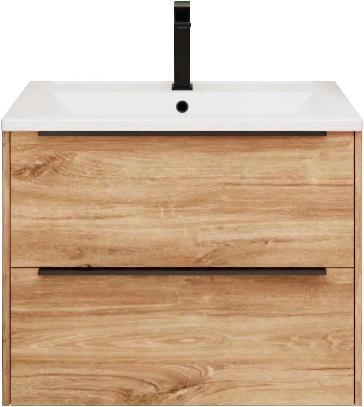 Тумба под раковину La Fenice Tesoro FNC-01-TES-DKK-80-2 78,8 см, подвесная, дуб канзас