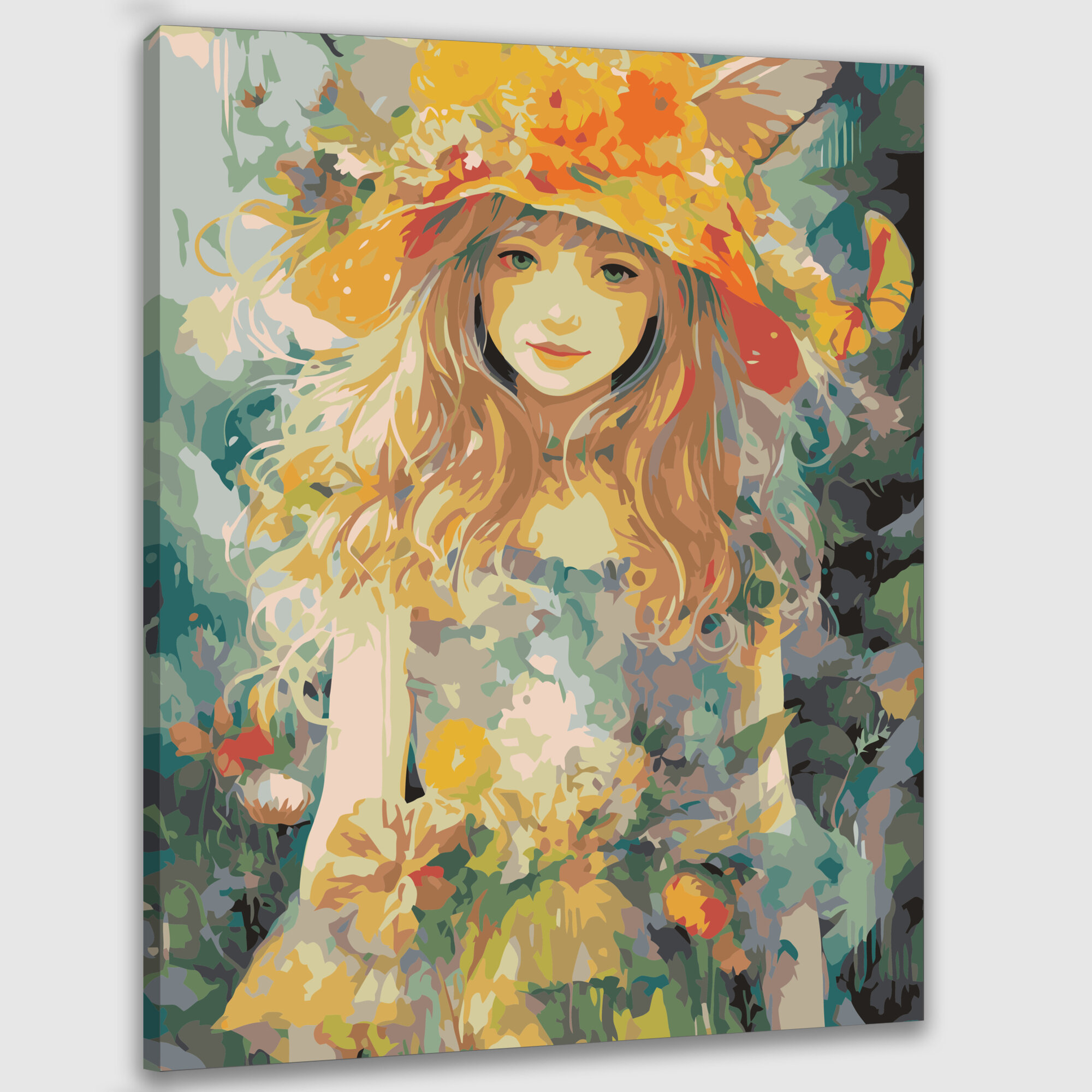 Картина по номерам 40x50 см, акварельная картина, актриса, молодая девушка, причудливый костюм, выразительное лицо