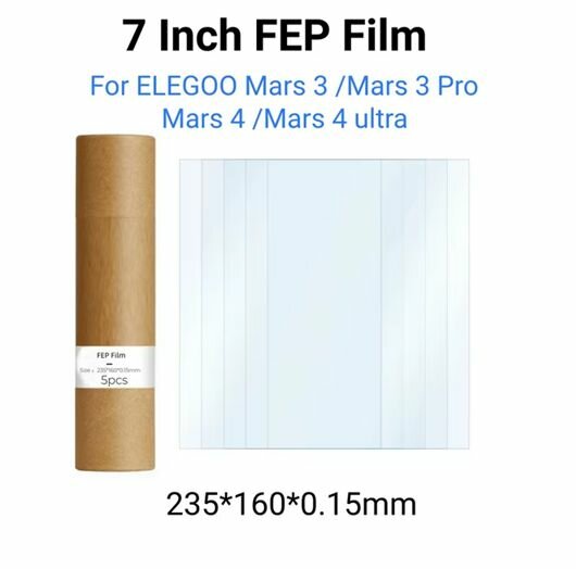 Пленка FEP 7 дюймов для ELEGOO Mars 4 /4 Ultra Mars 5 /5 Ultra, 5 шт