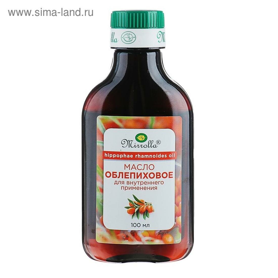 Масло растительное облепиховое Mirrolla, пищевое, 100 мл, бутылка