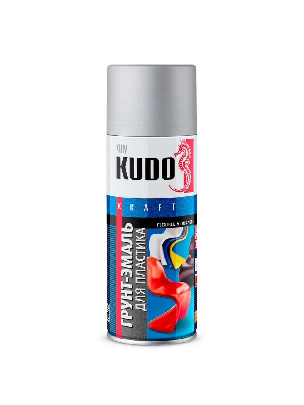 Грунт-эмаль для пластика "KUDO" (520 мл) (светло-серый) (аэрозоль) (RAL 7035)