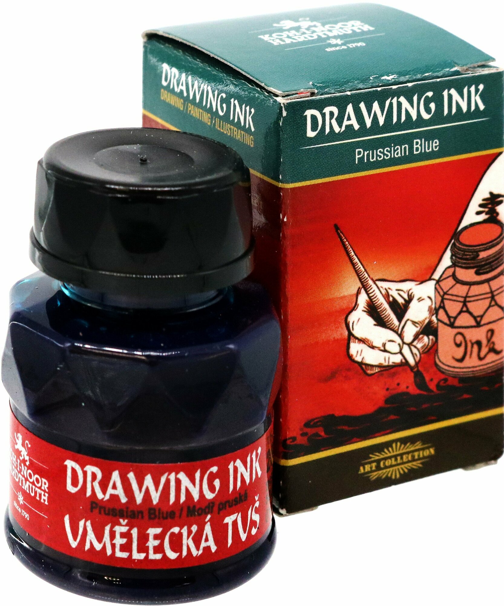 Тушь индийская, берлинская лазурь