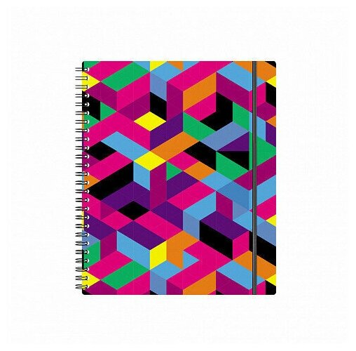 Тетрадь общая с пластиковой обложкой на спирали Disco Style клетка А5 80 л,1шт.