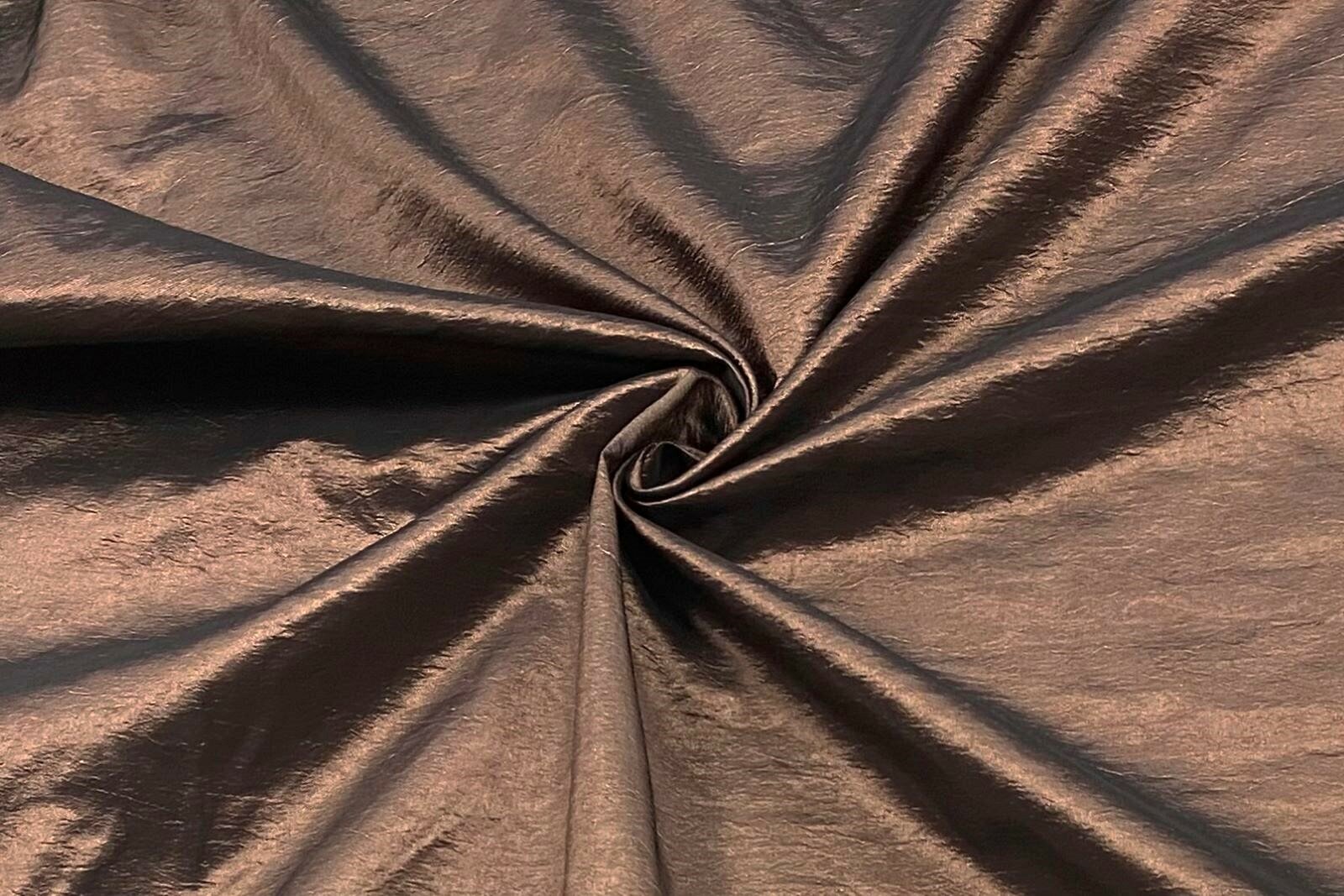 Ткань Тафта-креш шанжан бронзовая, ш142см, 0,5 м