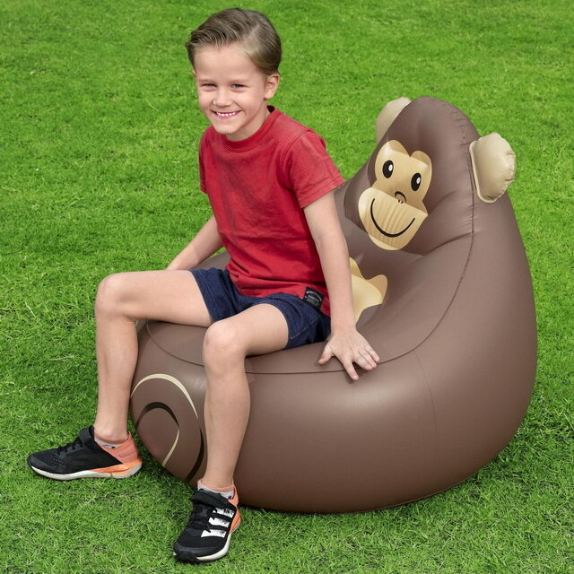 Детское надувное кресло Cozy Critters - Обезьянка 72*72*64 см, Bestway, 75116-2