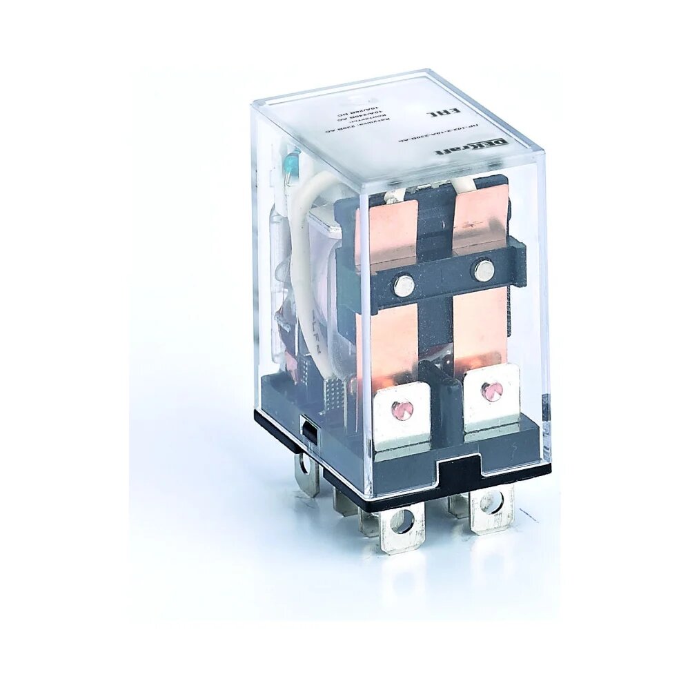 Промежуточное реле DEKraft 2 контакта, с LED индикатором, 10А 127В AC ПР-102 23916DEK