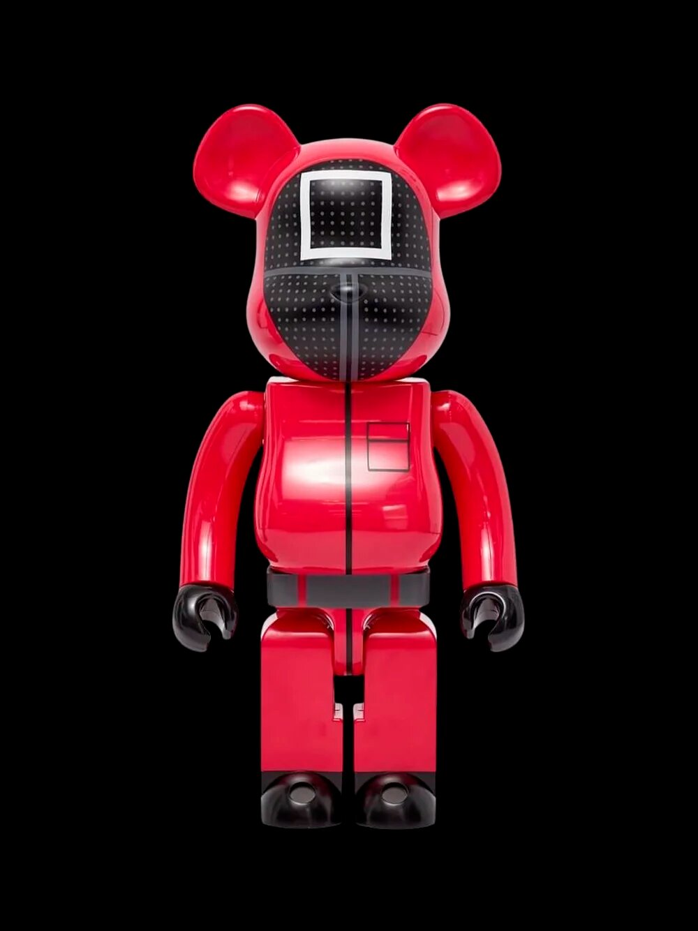 Коллекционная оригинальная фигура Bearbrick Squid Game Manager 1000% / 70см высота / ABS пластик / Medicom Toy / Красный