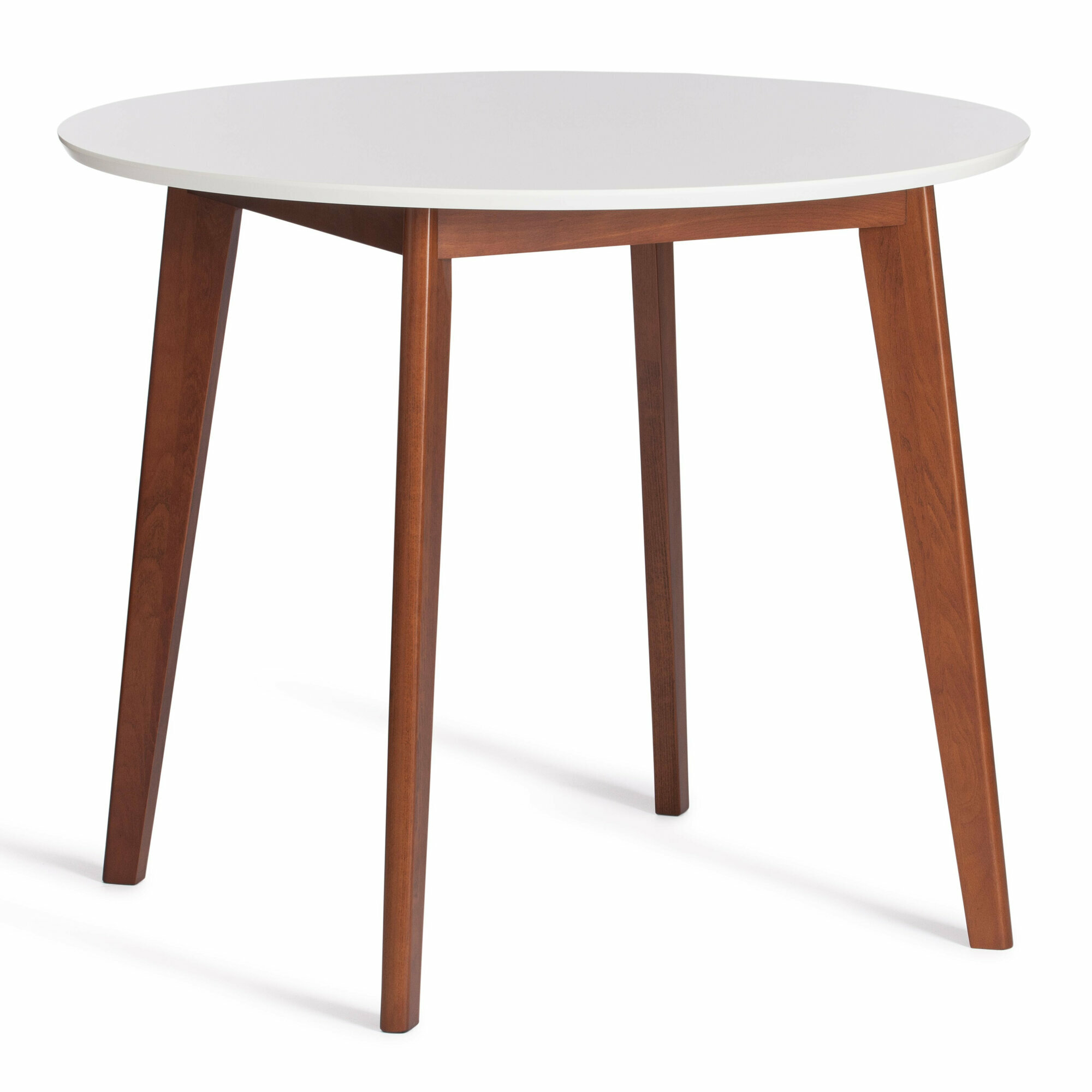 Стол обеденный нераскладной кухонный TetChair BOSCO (Боско), 90х90 см, Белый/Коричневый