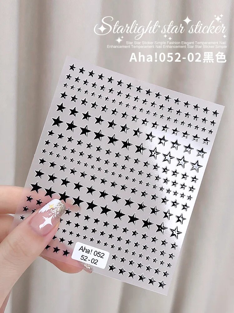 Наклейки для ногтей "Звезда" Aha!052-02 черные