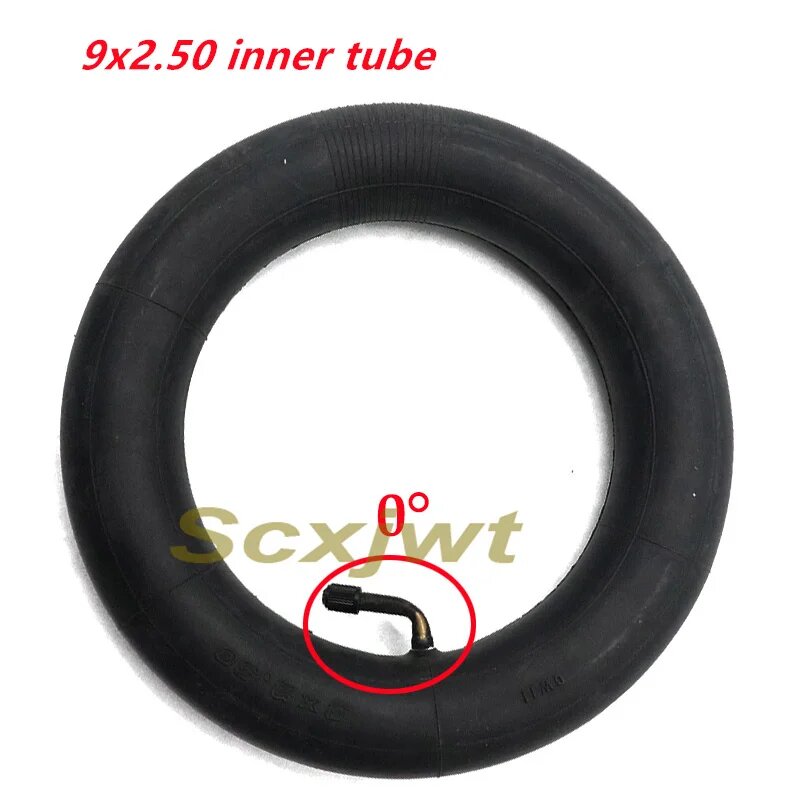 Супер 9x2,50 камера 9*2.50 камера для мотоцикла скутера A-складной велосипед электрический/газовый скутер шины (для 85/65-6,5 шины) 0 degree