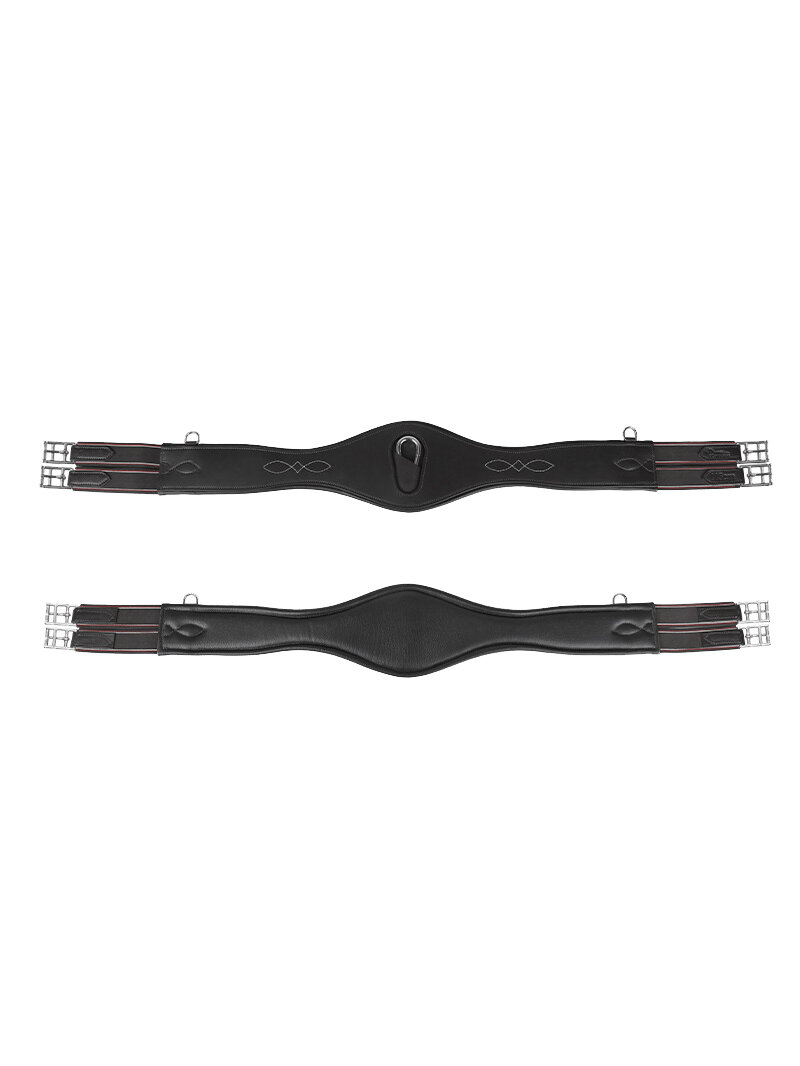 Подпруга для лошадей CAVASSION Sport, натуральная кожа, черное, 135х30х14 см