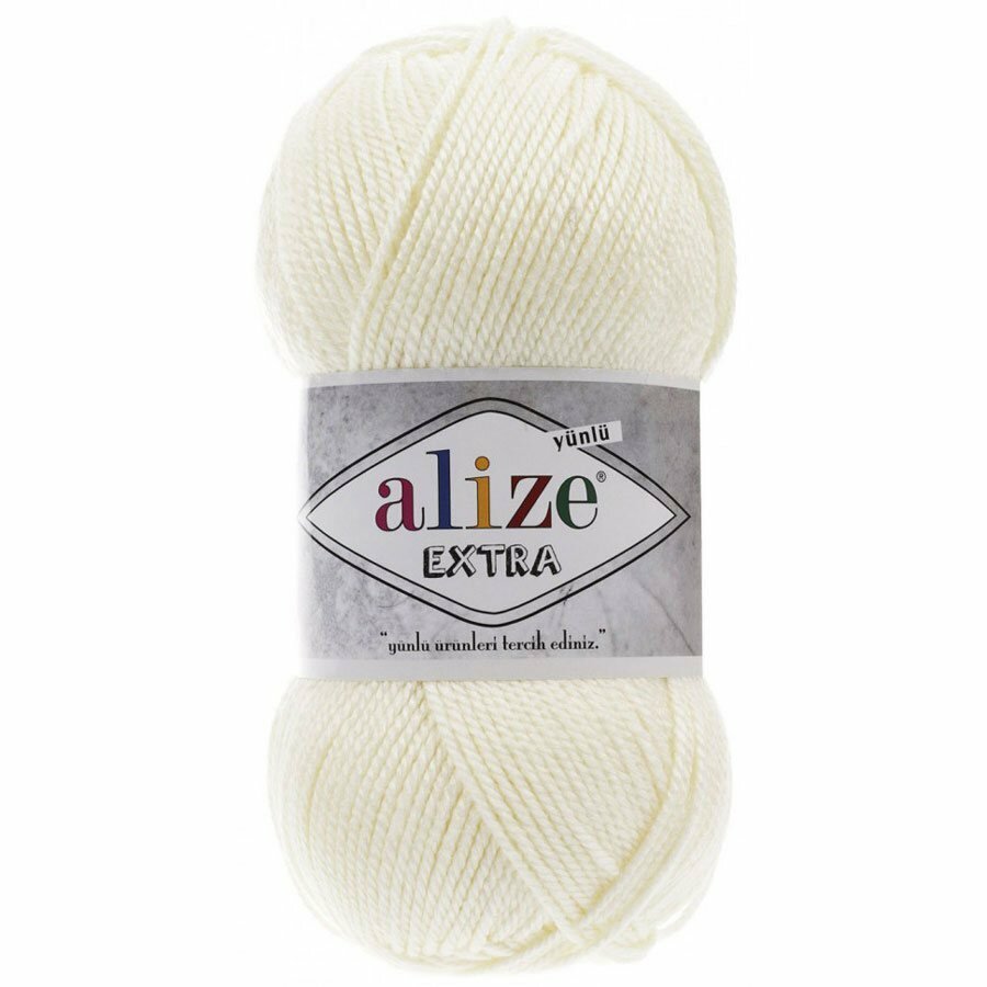 Пряжа Alize EXTRA 62 молочный (5 мотков)