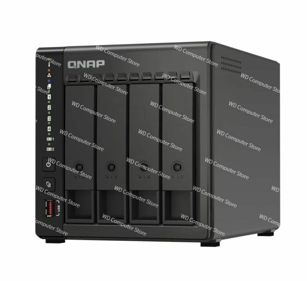 Сервер NAS, QNAP TS-464c2 с 4 отсеками ОЗУ, 8 ГБ, четырехъядерный процессор, два слота M.2 (без диска) Охранное оборудование для дома и дачи