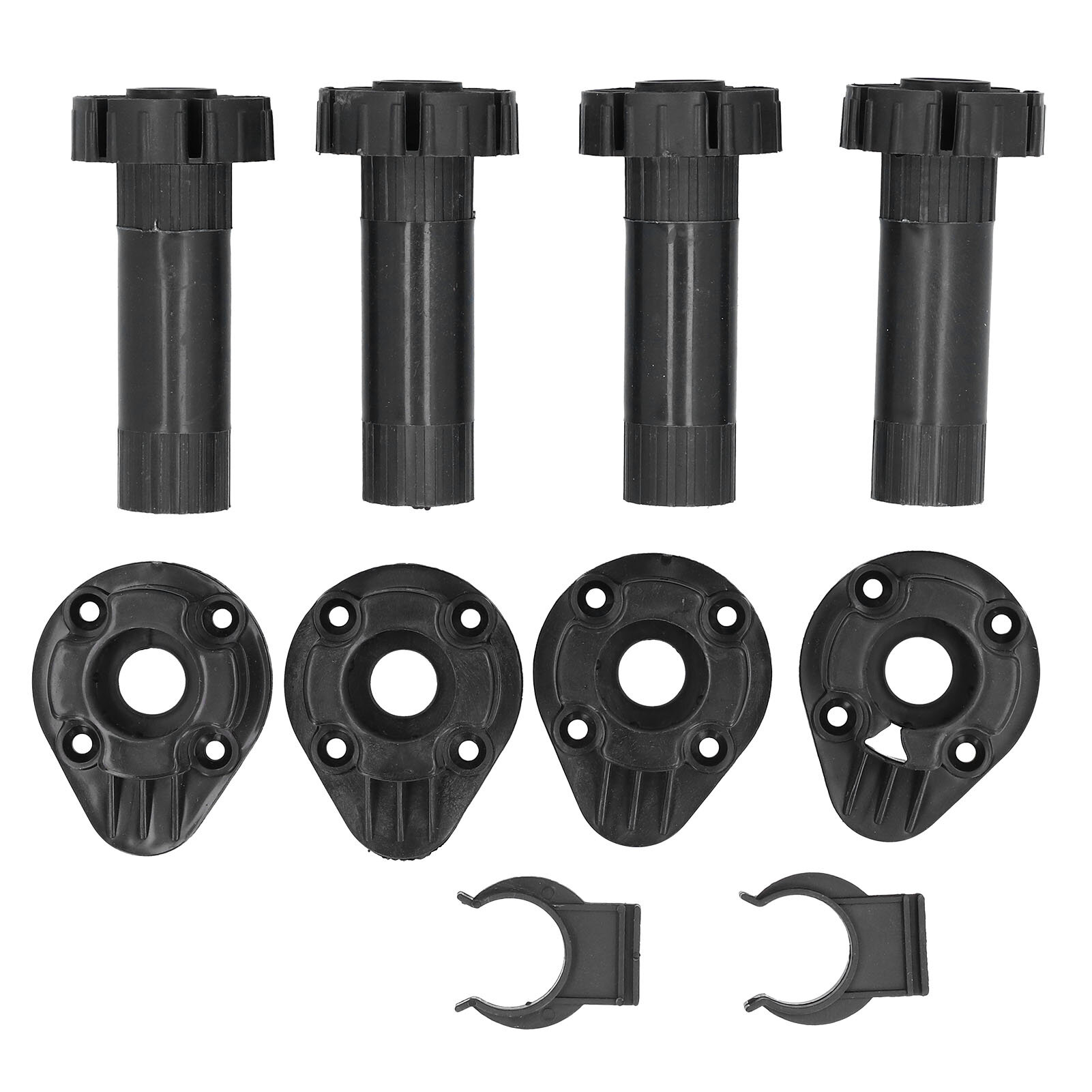 4Set Adjustable Cabinet Feet ABS Support Leg for Cupboard Closet Furnitures Black