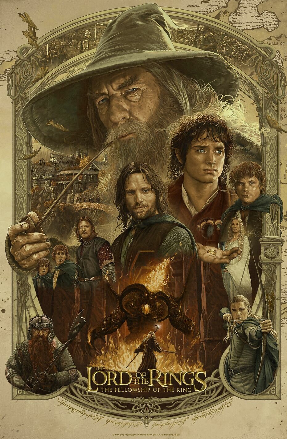 Алмазная картина "Властелин колец" алмазная огранка 40х50 см,40X50CM, белый