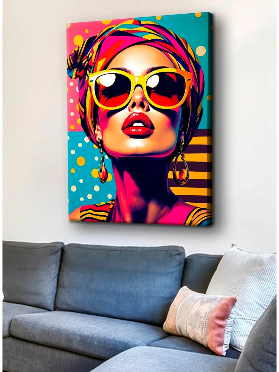 Картина "Стильная девушка", интерьерная 50х70см 1шт.