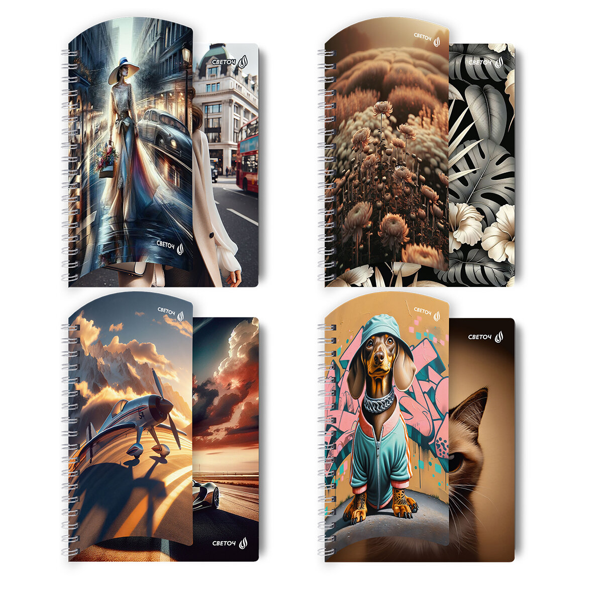 Светоч Т118-KE05 тетрадь учебная общая А5 96 л на гребне 65 г/м2 клетка бел. 100% микс Ассорти 1шт