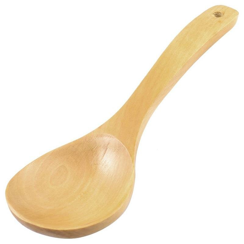 Бытовая кухонная деревянная круглая ложка для риса, половник, суповая ложка 7,5