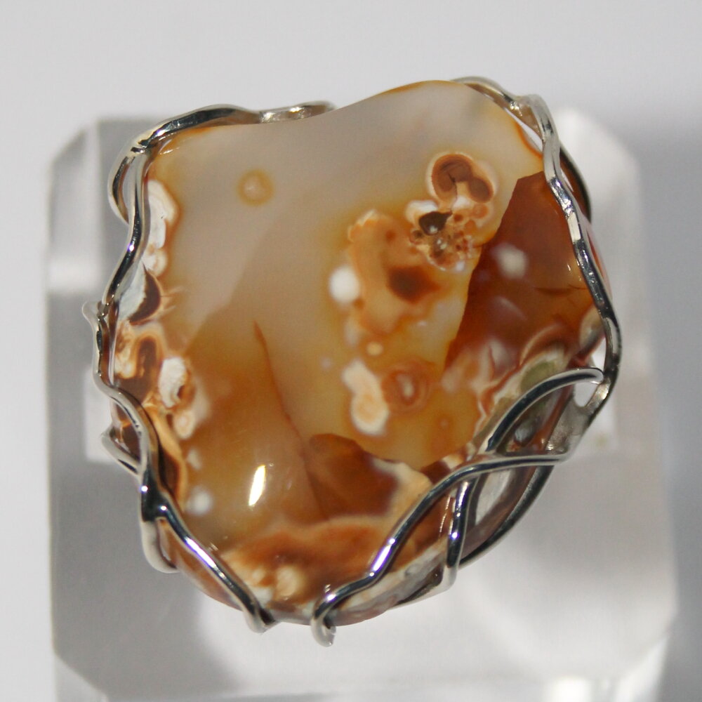Кольцо, агат, сердолик