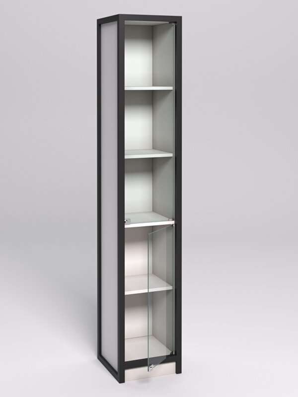 Шкаф-витрина офисная узкая ШВ-52 "стронг" в стиле лофт, Белый