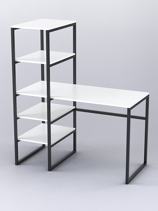 Стол "Стронг" №1 правосторонний в стиле лофт, Белый. Производитель товара - компания Westcom.