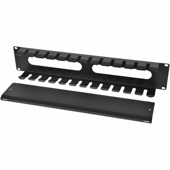 Горизонтальный кабельный органайзер Цмо 19" ГКЗ-2U-9005 2U с крышкой, цвет чёрный