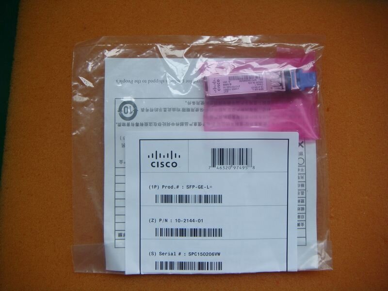 Модуль CISCO SFP-GE-L SFP-GE-L Up to 1.25Gb/s data links Hot-pluggable SFP Footprint Compliant with specifications for IEEE802.3Z