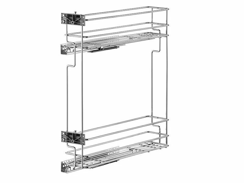 Бутылочница в базу 150мм, правая, с креплением к фасаду, направляющие плавного закрывания, 1 ком.