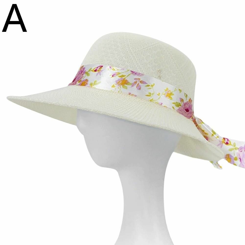 Женская летняя панама из полиэстера соломенная шляпа с лентой, солнцезащитная