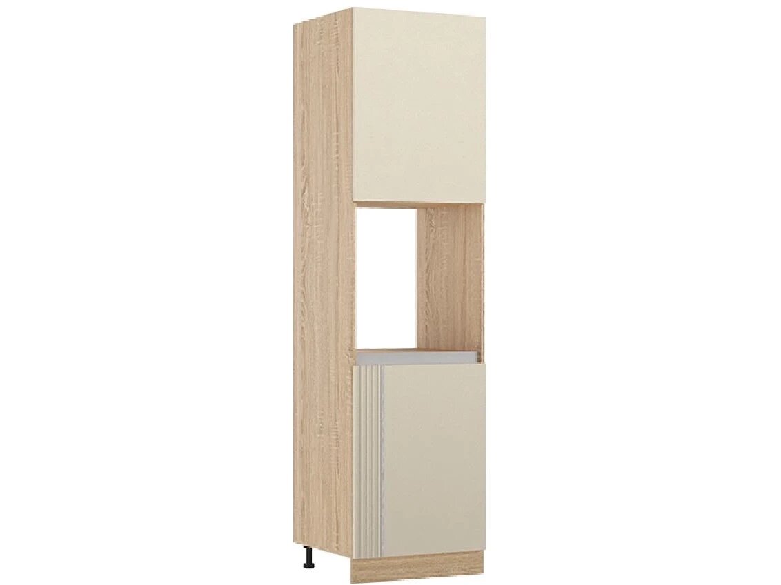 Пенал для кухни с фасадом МДФ для встраиваемой бытовой техники Пластер Аворио/Сонома