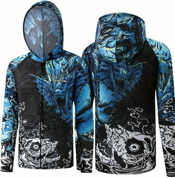 Джерси для рыбалки с длинным рукавом и капюшоном, защита от солнца