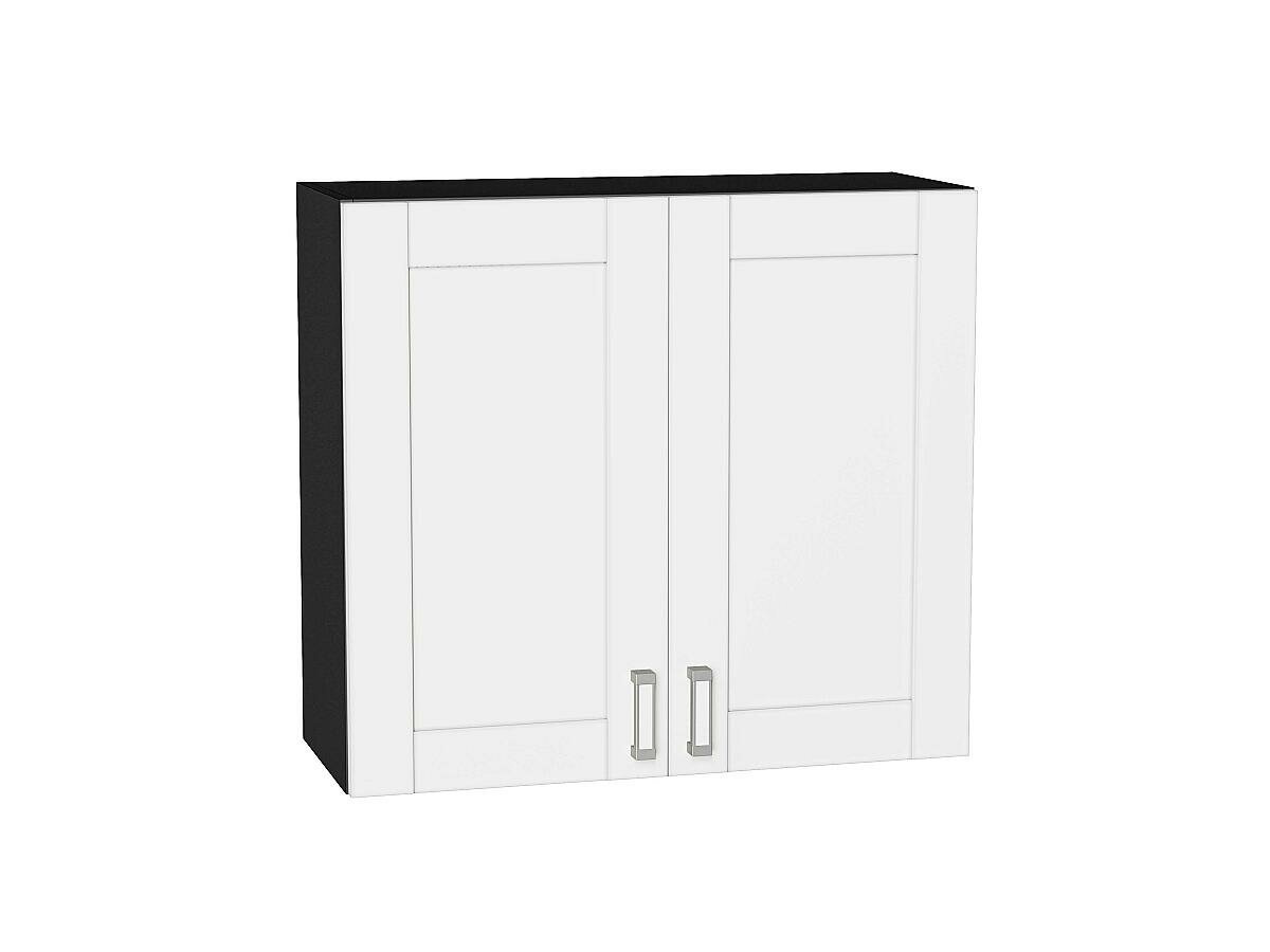 Шкаф верхний с 2-мя дверцами Лофт, цвет фасада White Silk, цвет каркаса Graphite, 716*800*320 мм