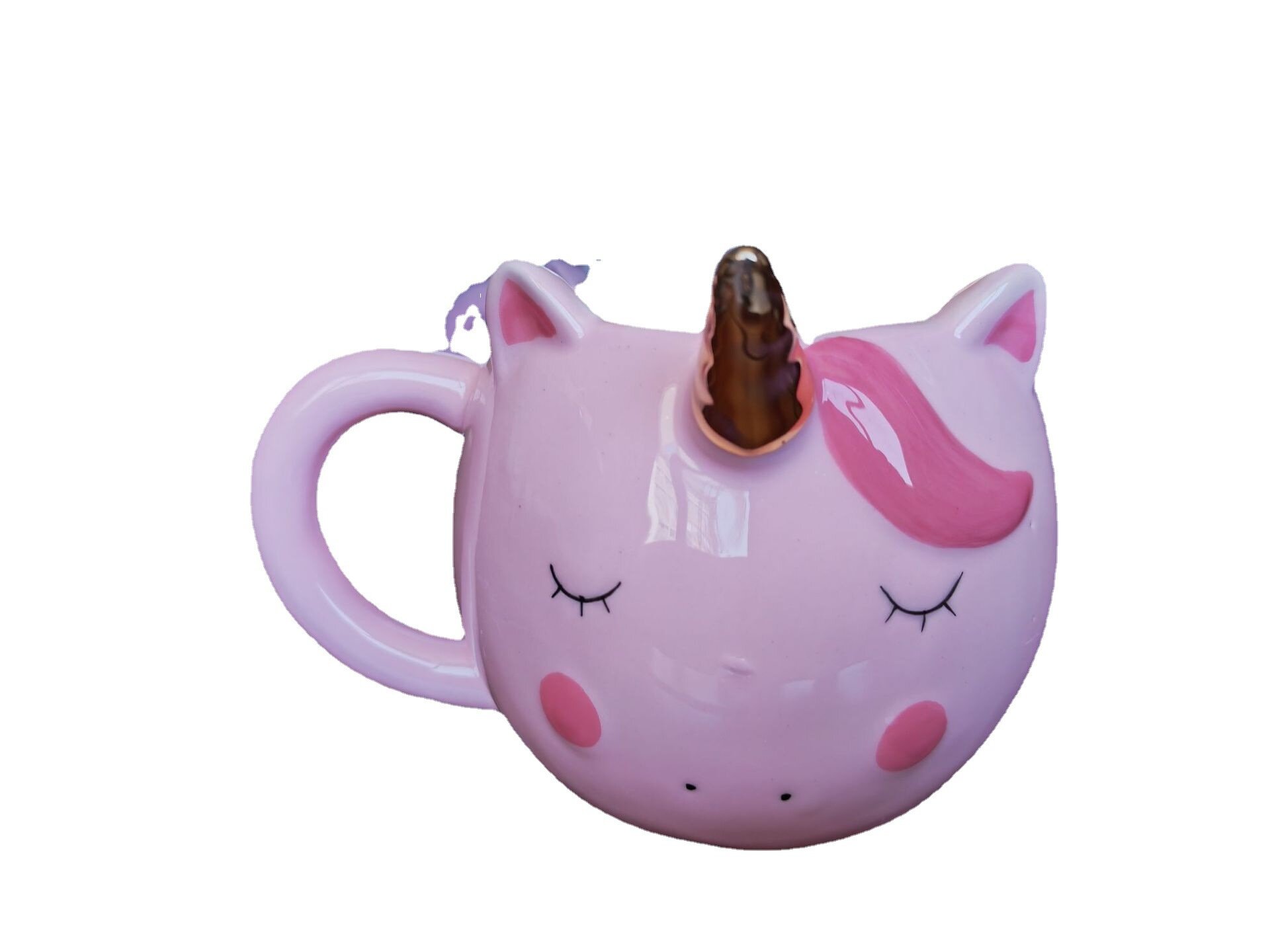 Керамическая кружка «Единорог», объём 350 мл, милая розовая кофейная чашка с 3D-дизайном единорога, идеально подходит для детей и взрослых, 8,2 x 9,5 см