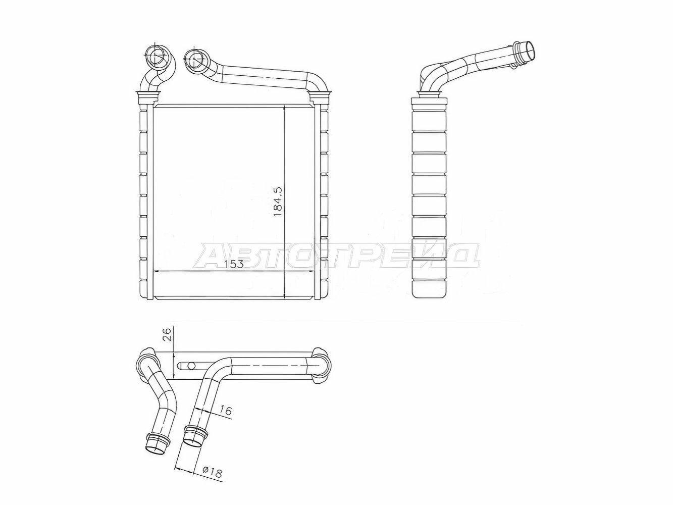 Радиатор отопителя салона, печки для Фольксваген Гольф, Пассат, CC, Тигуан арт STAU07395A0 SAT