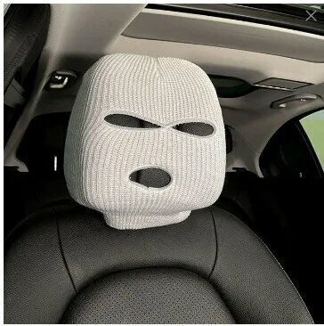 Подголовник автомобильного сиденья, полнолицевой чехол, лыжная маска, шляпа, защита от white 1 piece