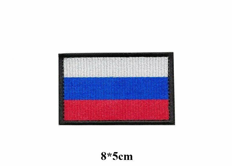 Нашивка флаг России, 8*5см, Цвет: 002