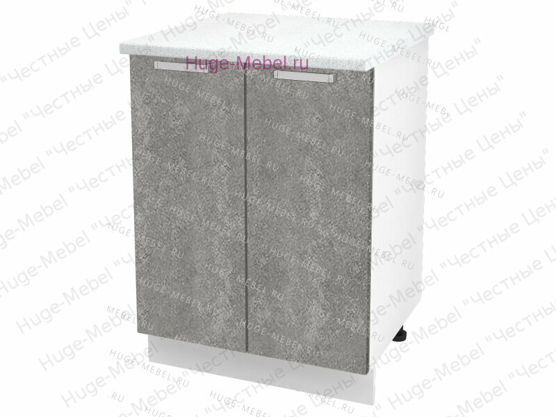 Шкаф кухонный нижний 600 Бетон (бетон серый) Huge Mebel. Ширина 600 Высота 840. Модули кухонные нижние